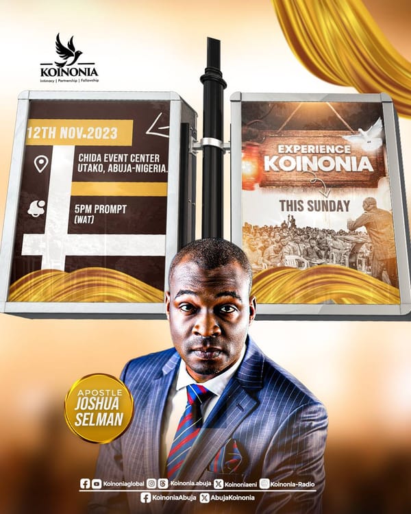 Koinonia Global Radio | THE KOINONIA EXPERIENCE WITH APOSTLE JOSHUA SELMAN 12||11||2023