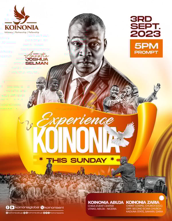 Koinonia Global Radio | THE KOINONIA EXPERIENCE WITH APOSTLE JOSHUA SELMAN 03||09||2023